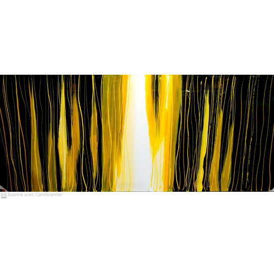 Canvas Art abstrait Jaune et noir 2x5'